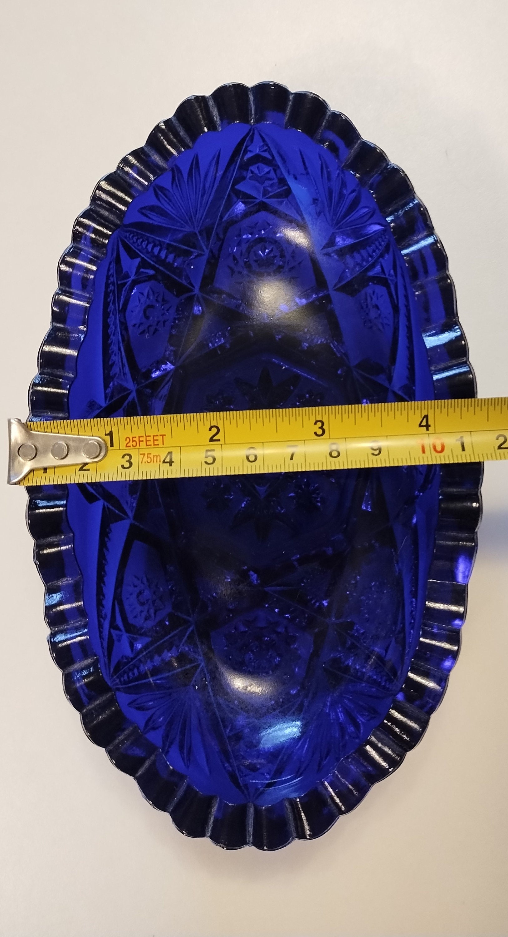 Cobalt Blue Dalzell Viking Oval Candy Trinket Dish Star Pattern 7 1/2 ...