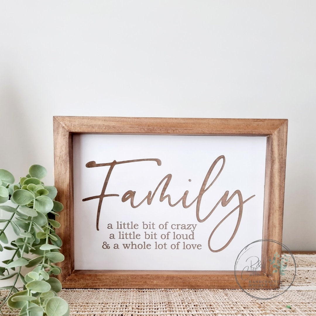 Farmhouse Family Sign With Funny Quote Handmade Wooden Sign With Laser ...
