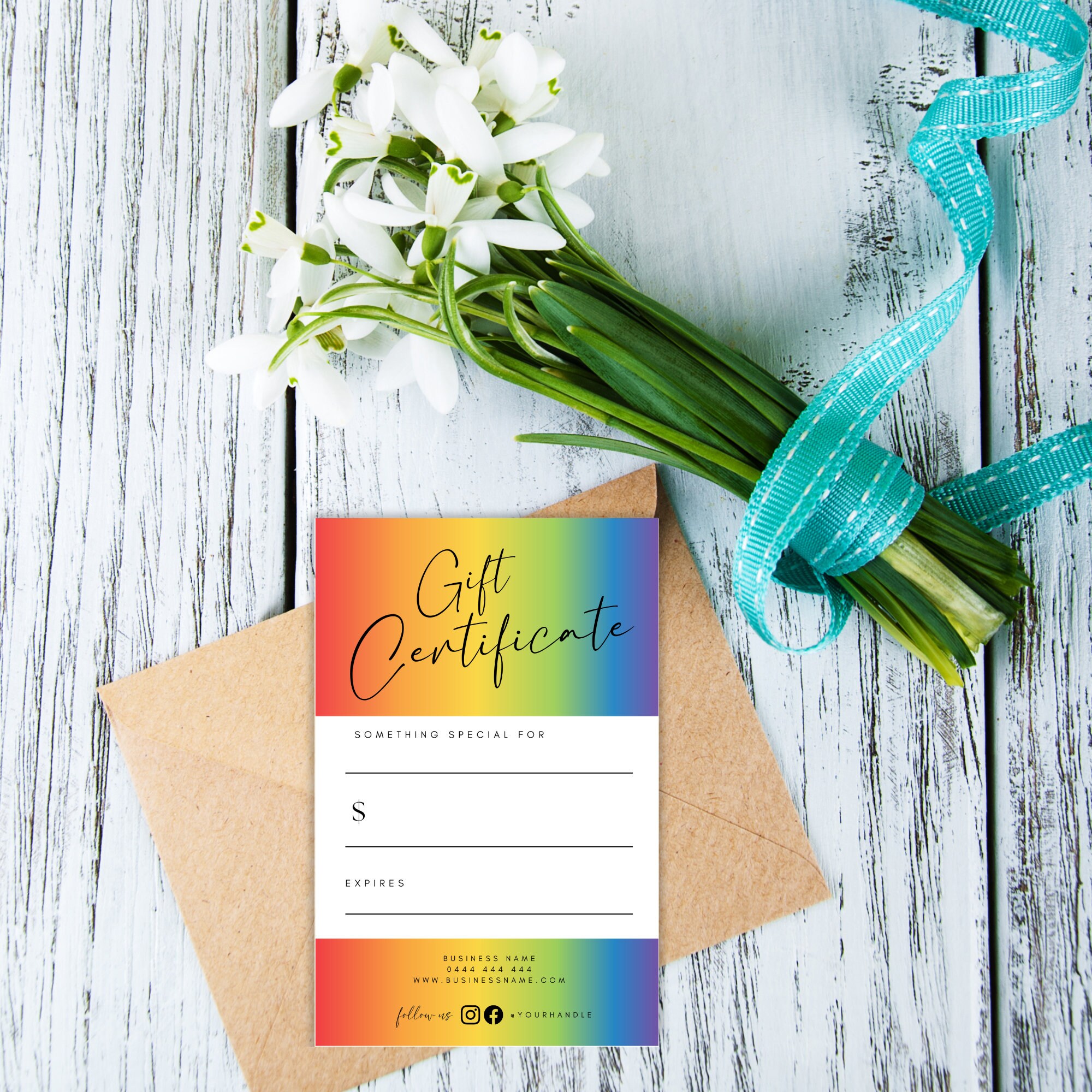 Editable Gift Certificate: Instant Download, Print Yourself Gift ...