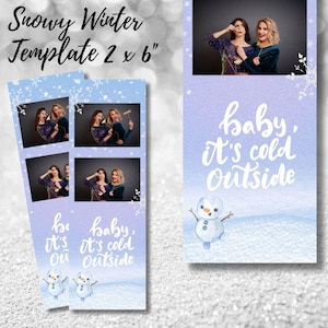Snowy Winter Photo Booth Template - Etsy