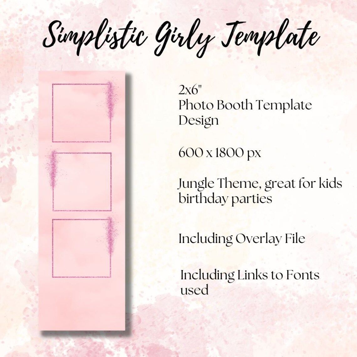 Simplistic Girly Photo Booth Template - Etsy