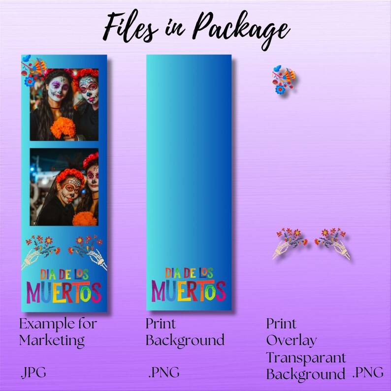 Dia De Los Muertos Photo Booth Template Blue - Etsy