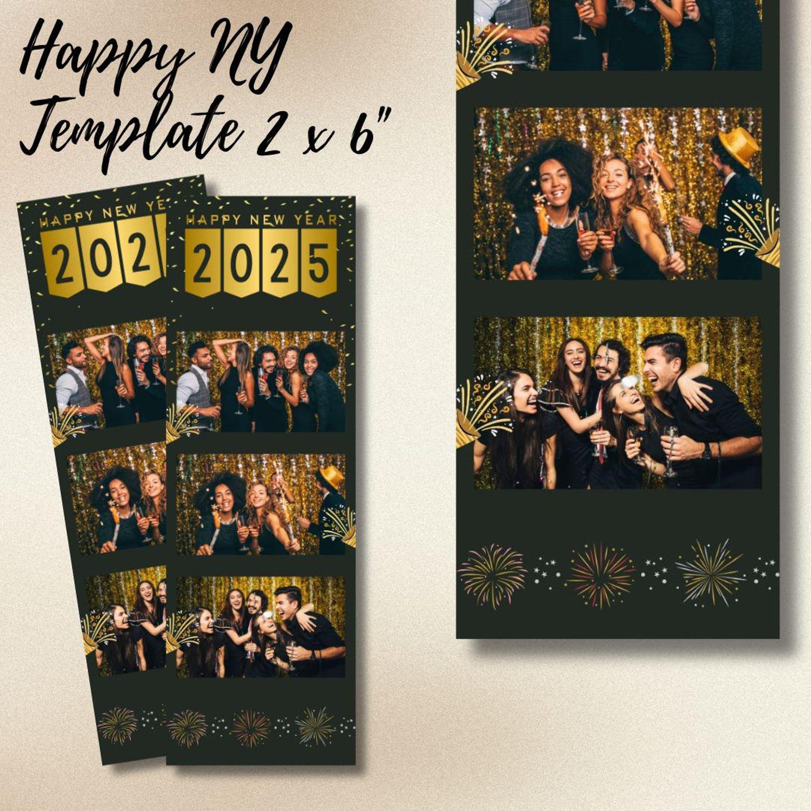 Happy New Year Photo Booth Template - Etsy