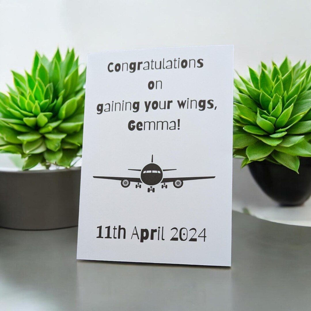 Wings Day Card, Cabin Crew Graduation - Etsy
