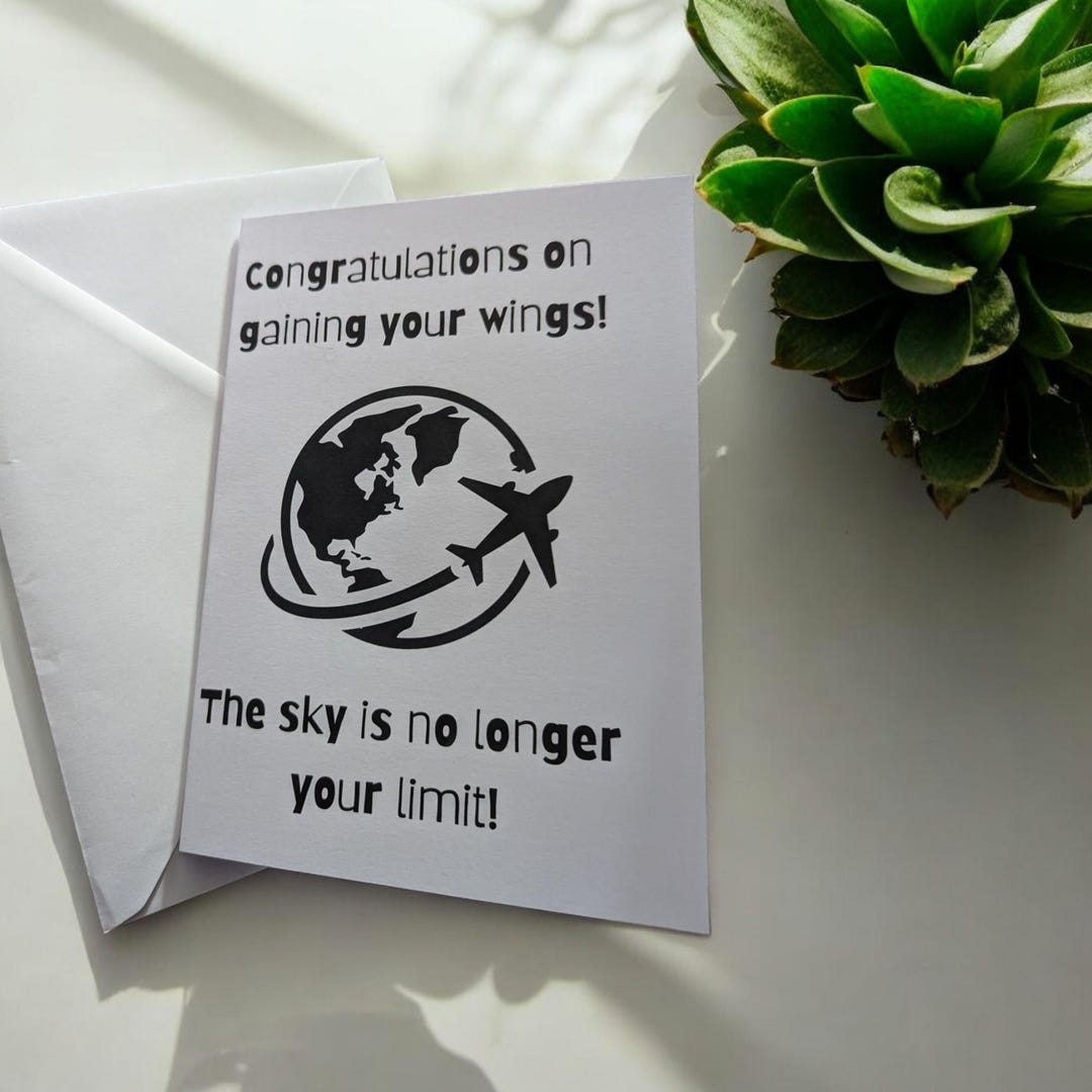 Wings Day Card, Cabin Crew Graduation - Etsy