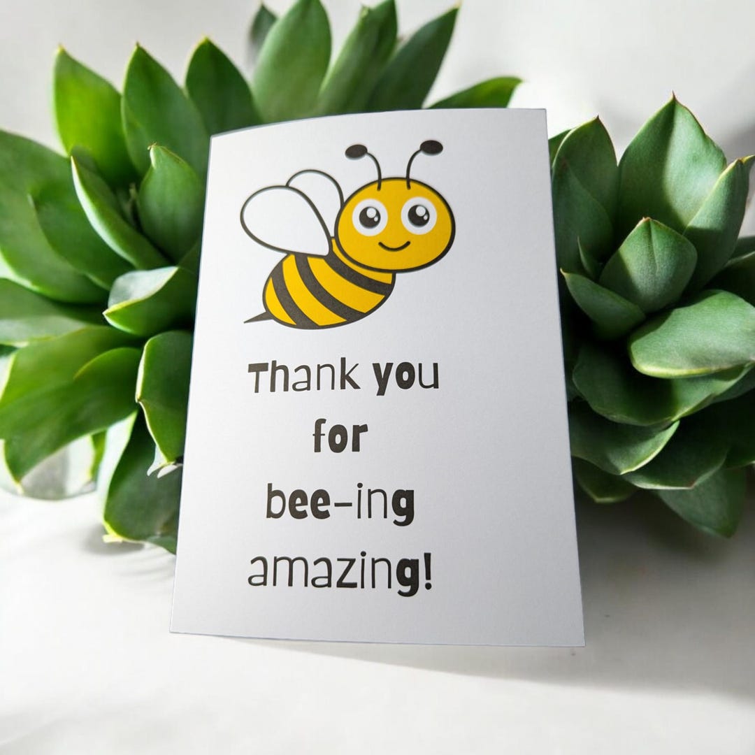 Thank You Card Thanks for Bee-ing Amazing - Etsy