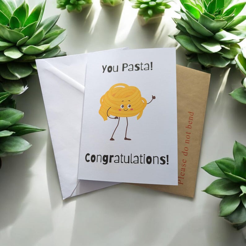 Congratulations Card, Exam Pass Card, New Job Card Humourous You Pasta ...