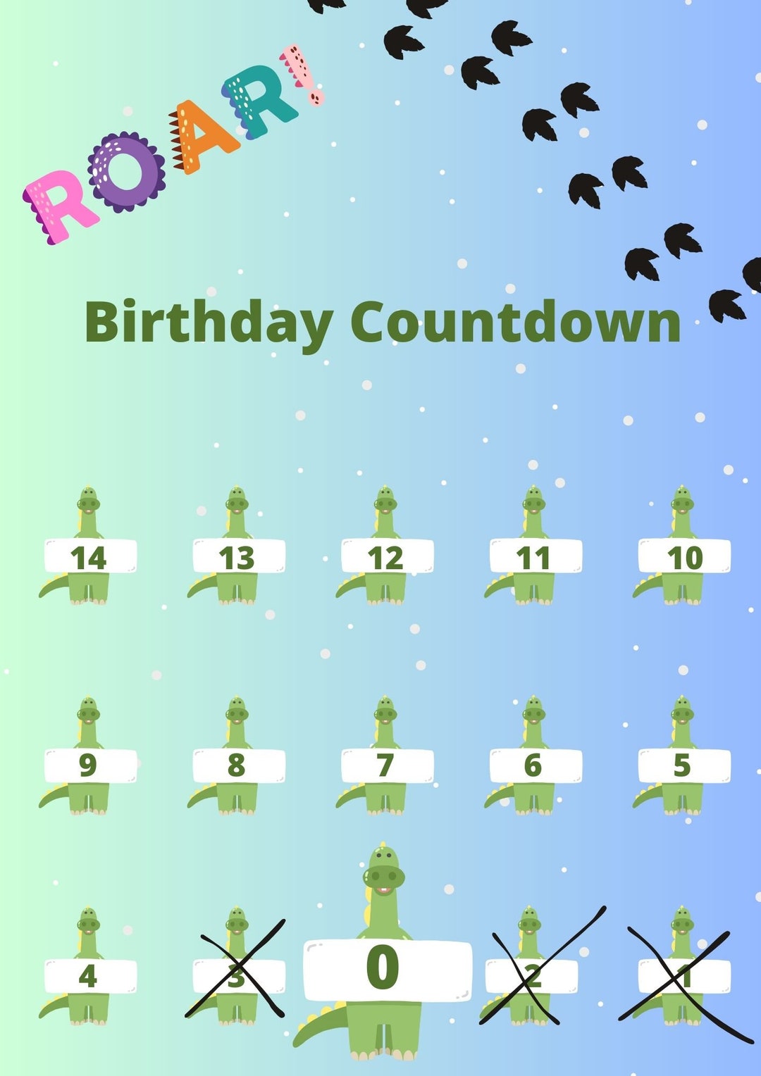 Dino Birthday Countdown - Etsy