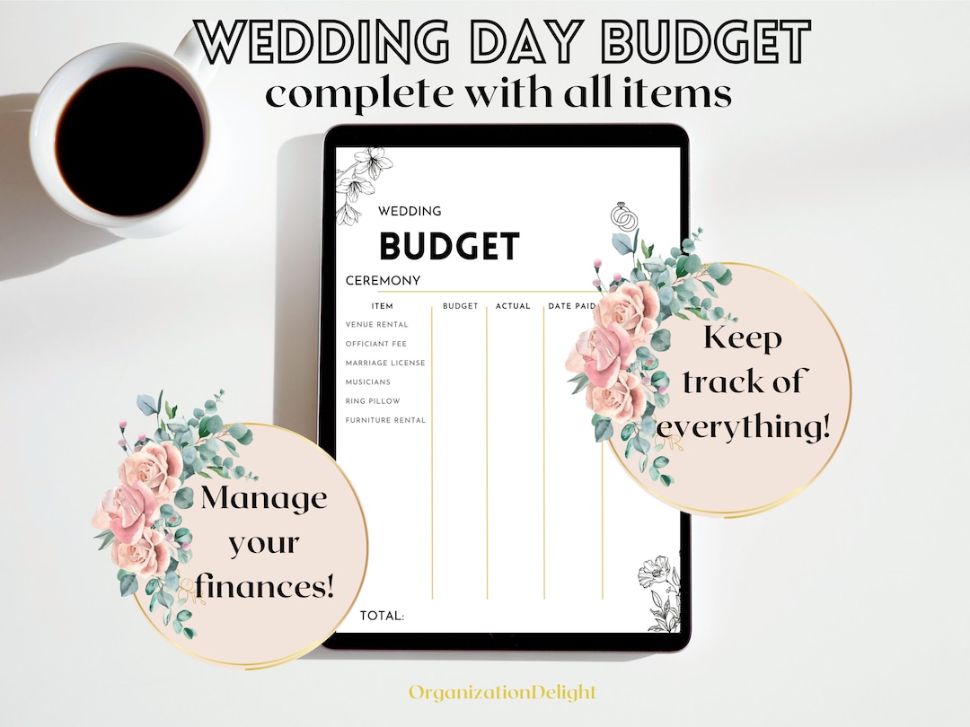 Printable Wedding Budget Template - Simple Wedding Expenses Tracker ...