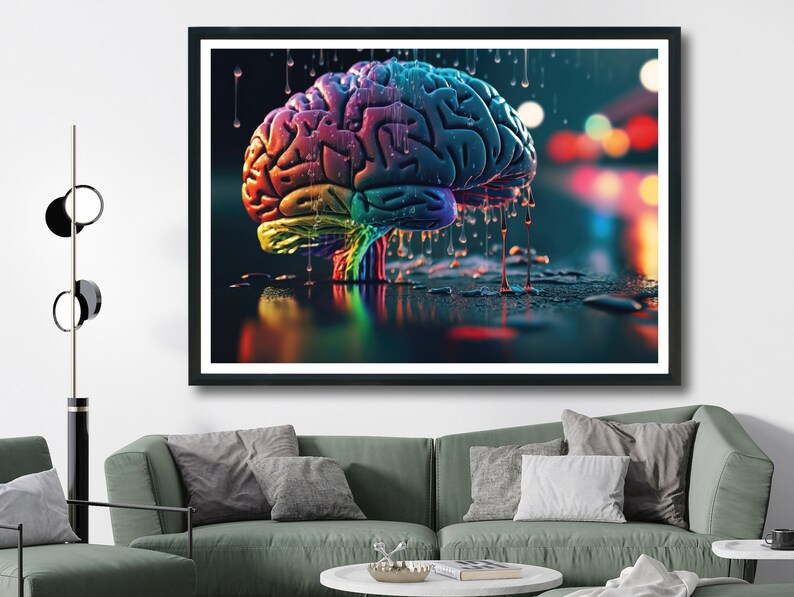 Colorful Brain Printable Download, Brain Poster, Colorful Wall Art ...