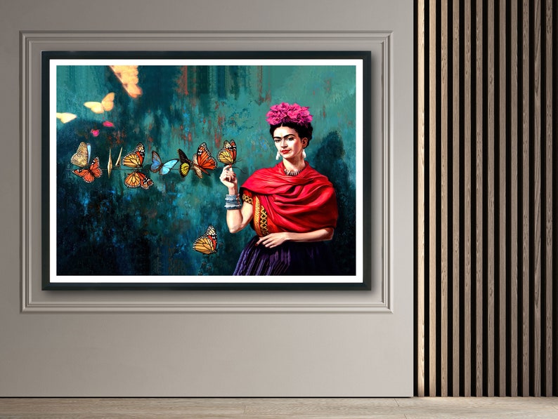 Frida With Butterflies Digital Downloads Image Printable Wall Art,frida ...