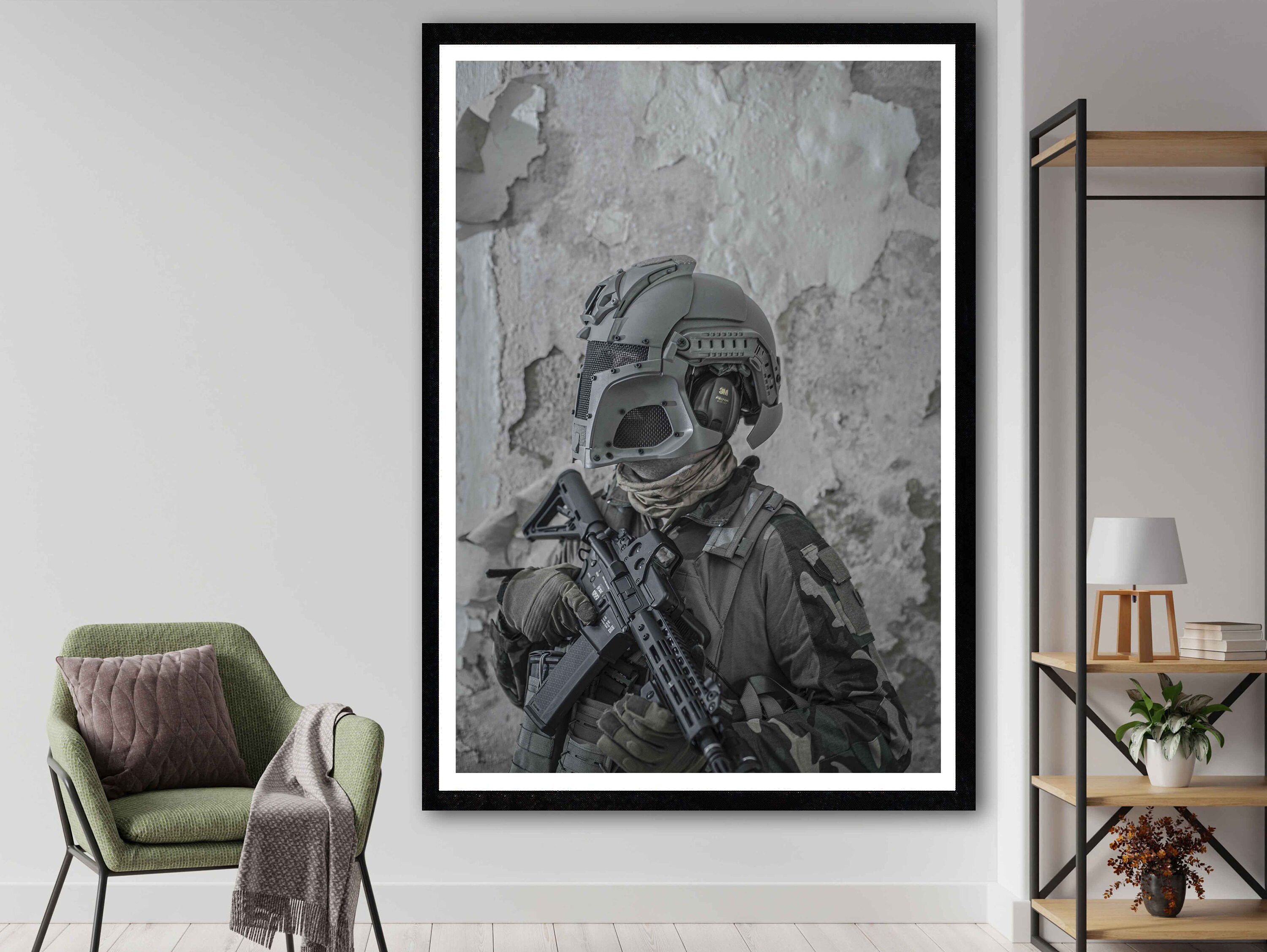 Soldier Digital Downloads Image Printable Wall Art, War Theme, Military ...