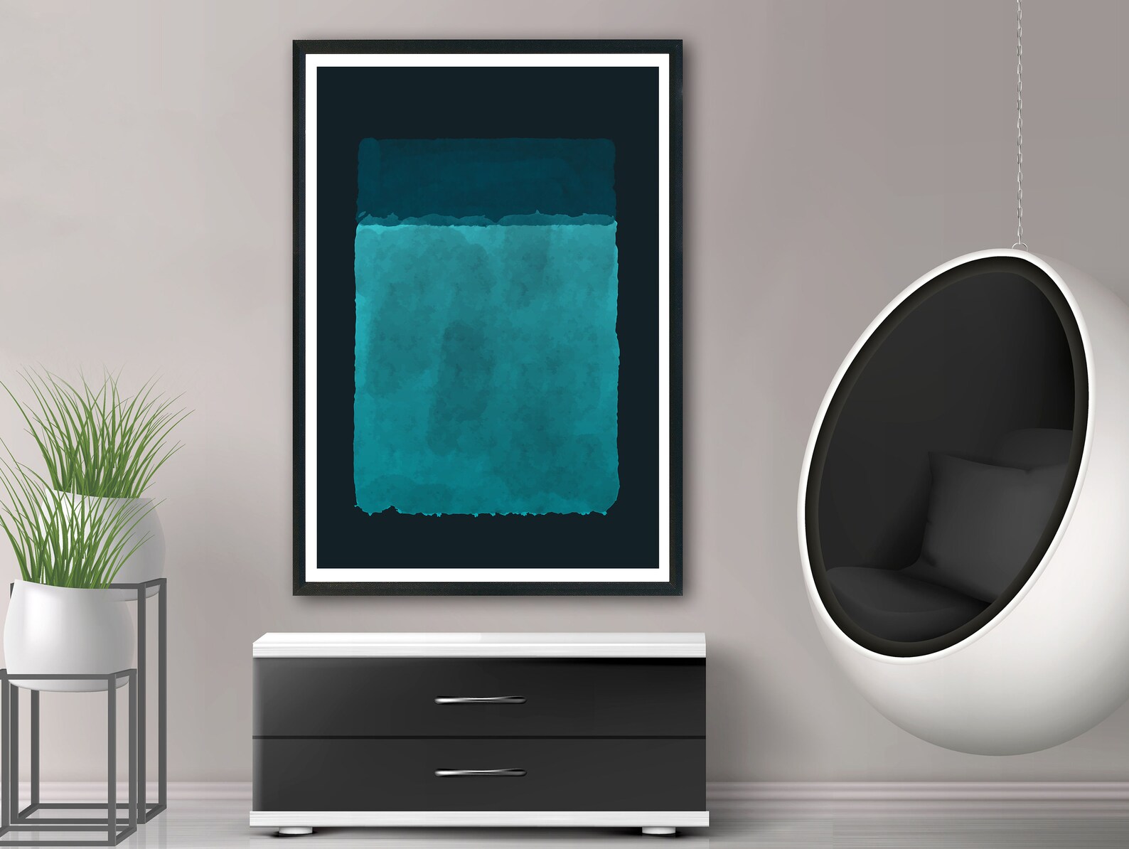 Rothko Inspired Printable Download, BLUE Abstract Digital Wall Art ...