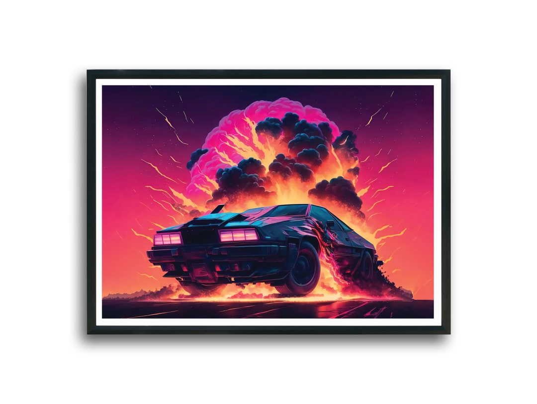 Retrowave Sports Car Digital Downloads Image Printable Wall Art ...
