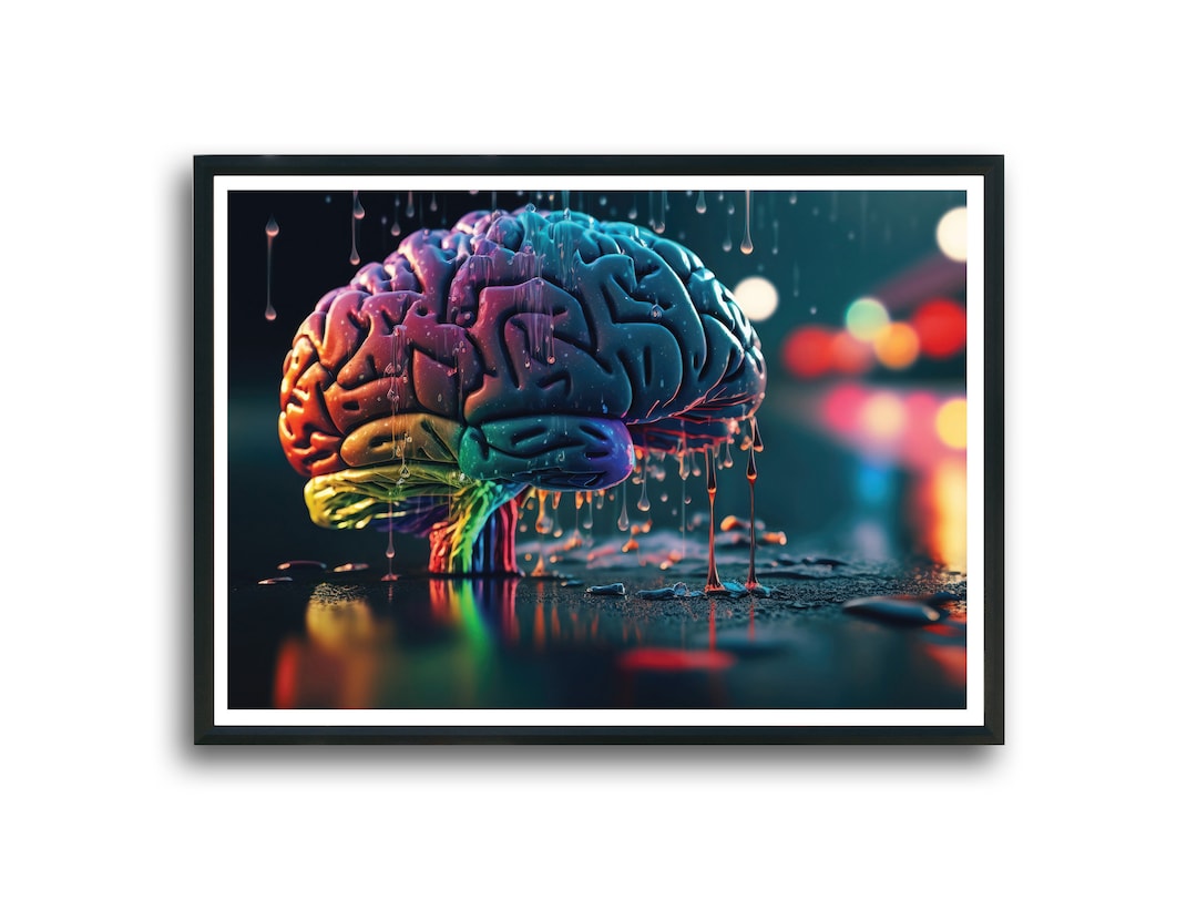 Colorful Brain Printable Download, Brain Poster, Colorful Wall Art ...