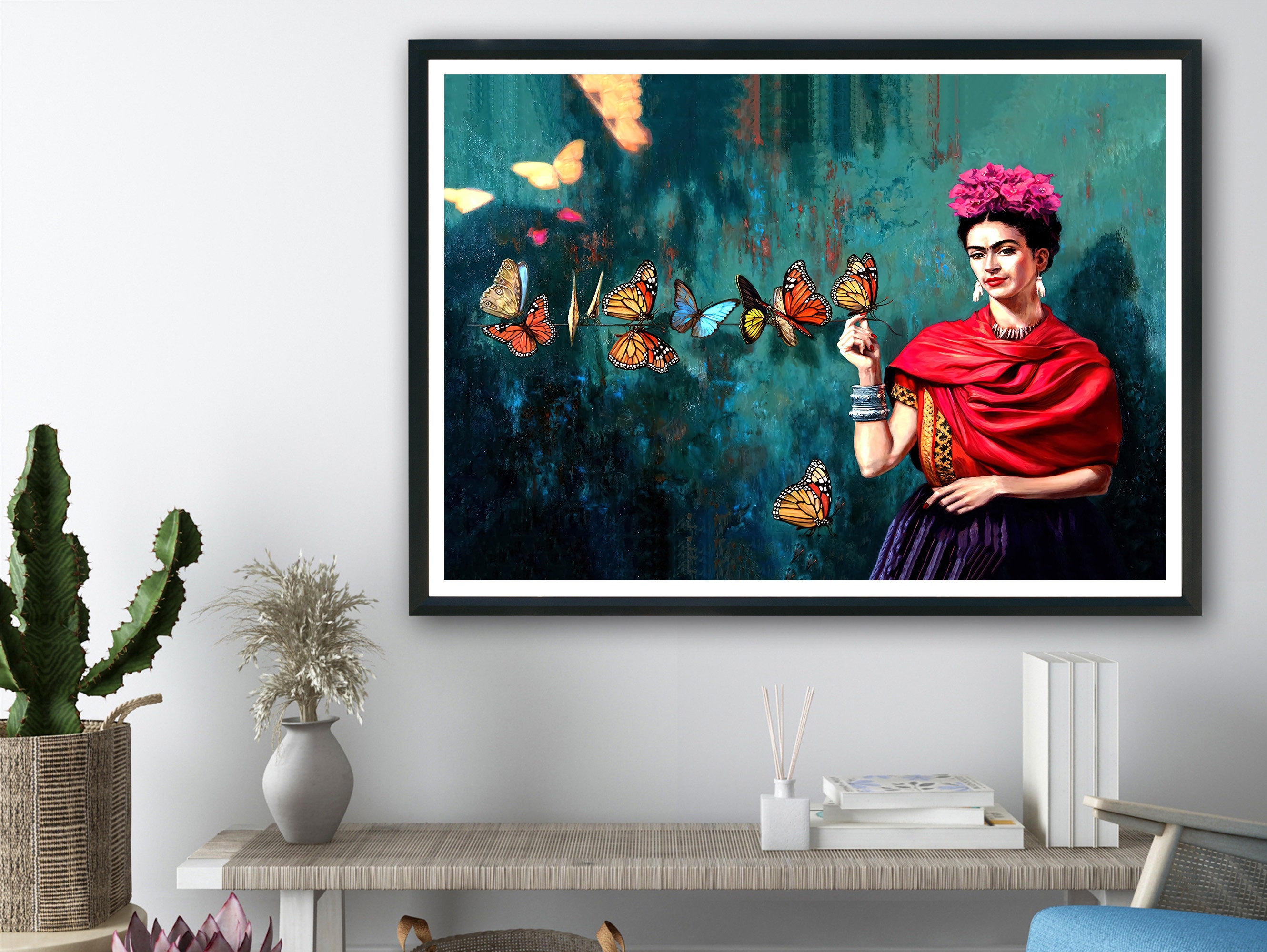 Frida With Butterflies Digital Downloads Image Printable Wall Art,frida ...