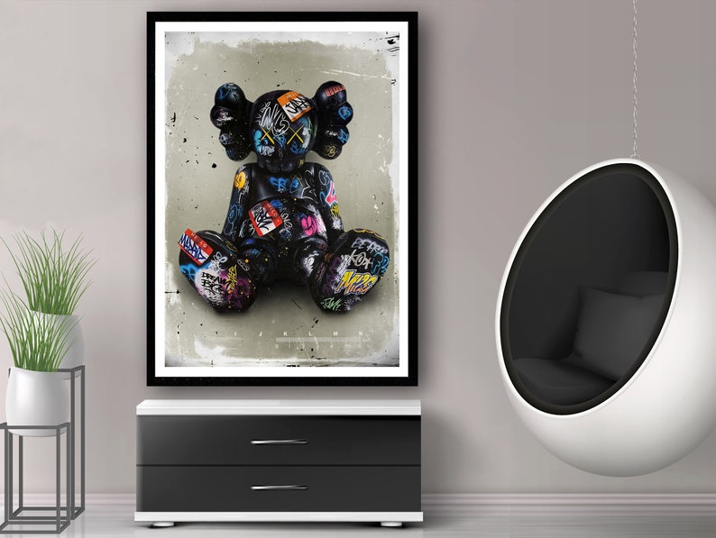 Kaws Digital Downloads Image Printable Wall Art, Hypebeast Poster, Dark ...
