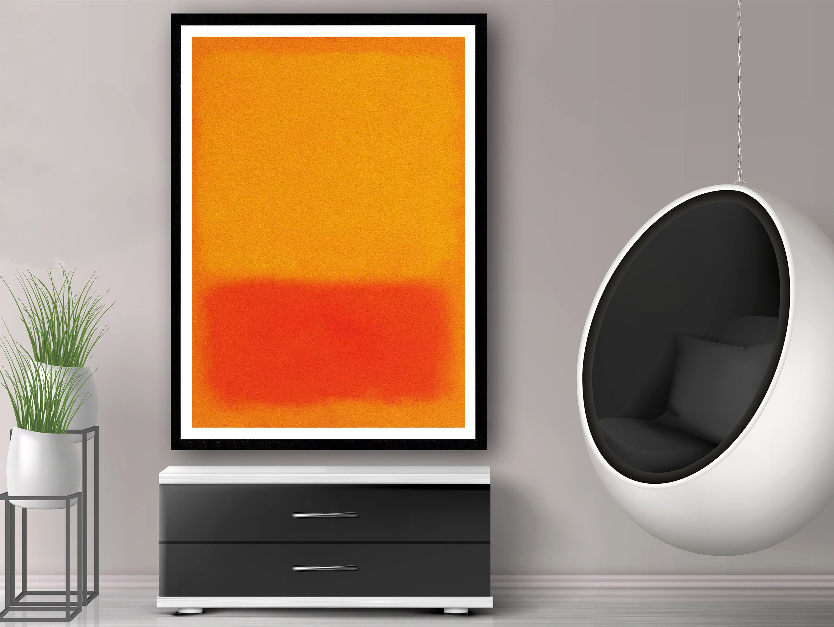 Rothko Inspired Printable Download, Orange Rothko Abstract Digital Art ...