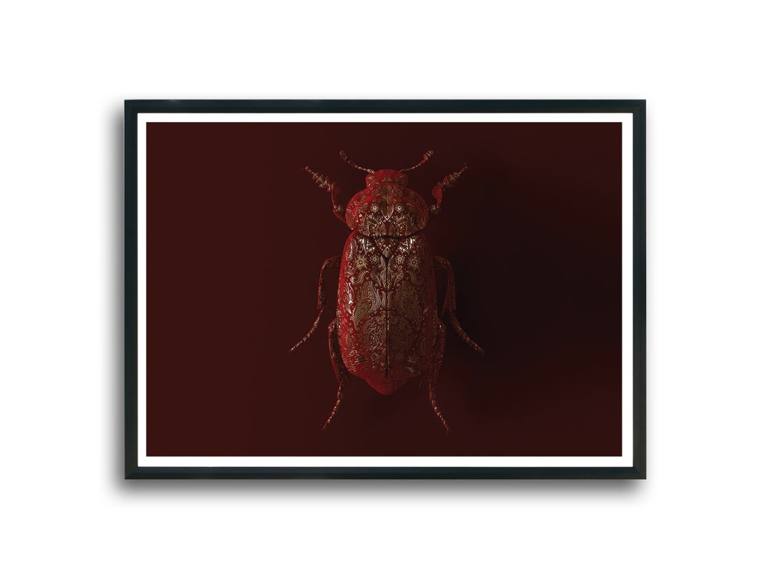 Red Kockroach Digital Downloads Image Printable Wall Art, Bug Wall Art ...