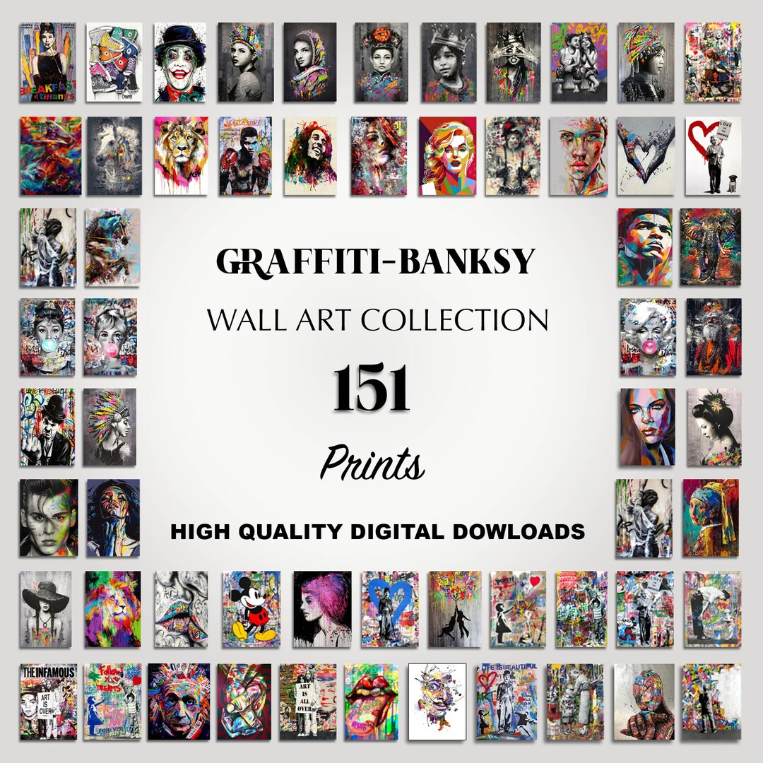 MEGA Bundle Wall Art,151 Digital Prints, Graffiti Decor, Banksy Street ...