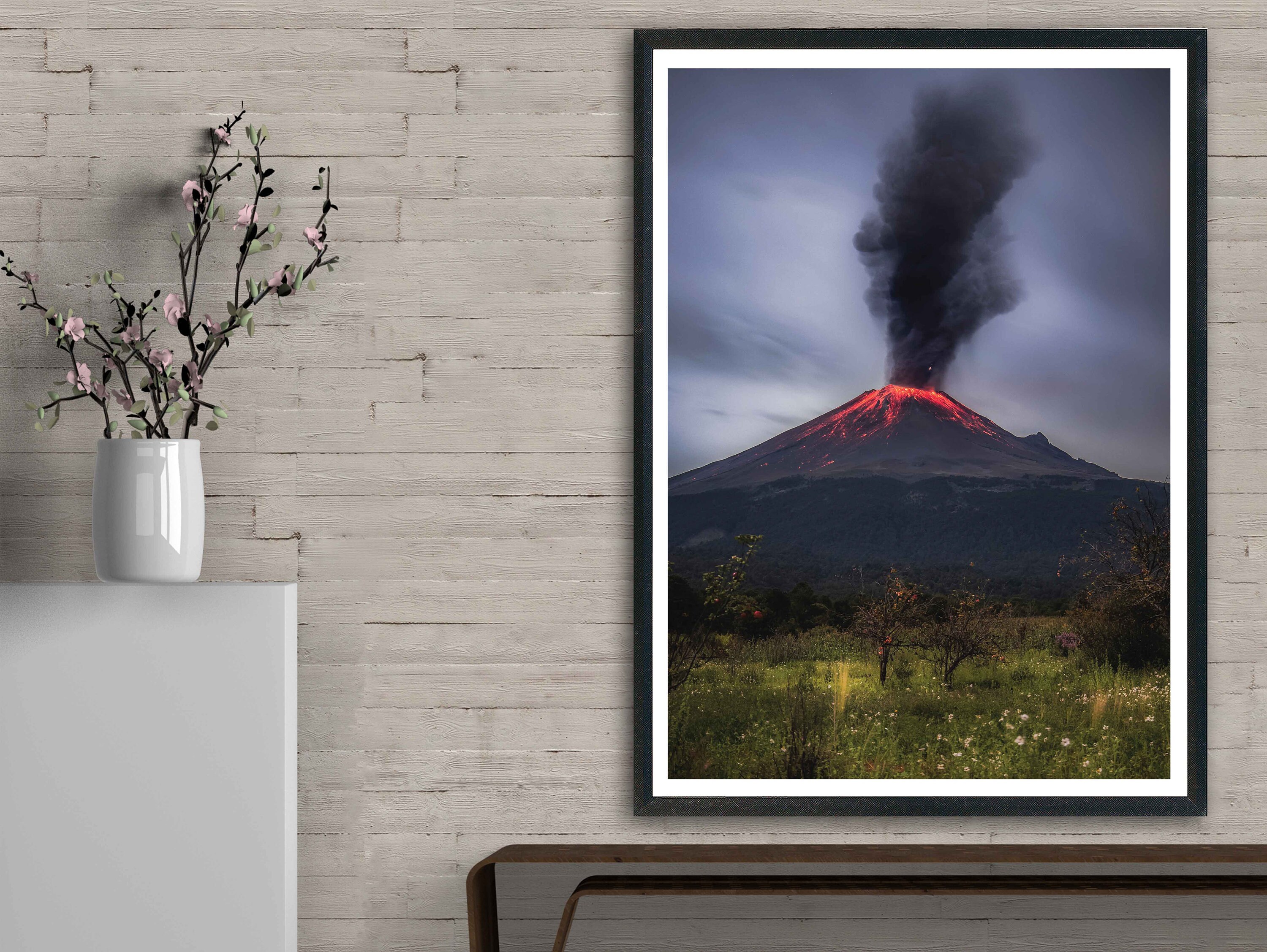 Stunning Volcano Printable Download, Mountain Wall Art, Nature Poster ...