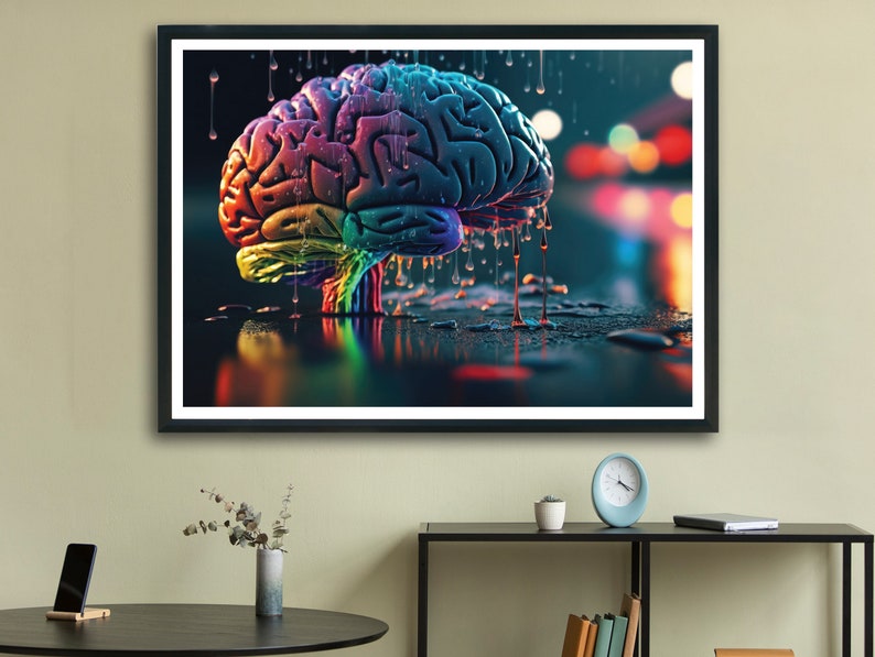 Colorful Brain Printable Download, Brain Poster, Colorful Wall Art ...