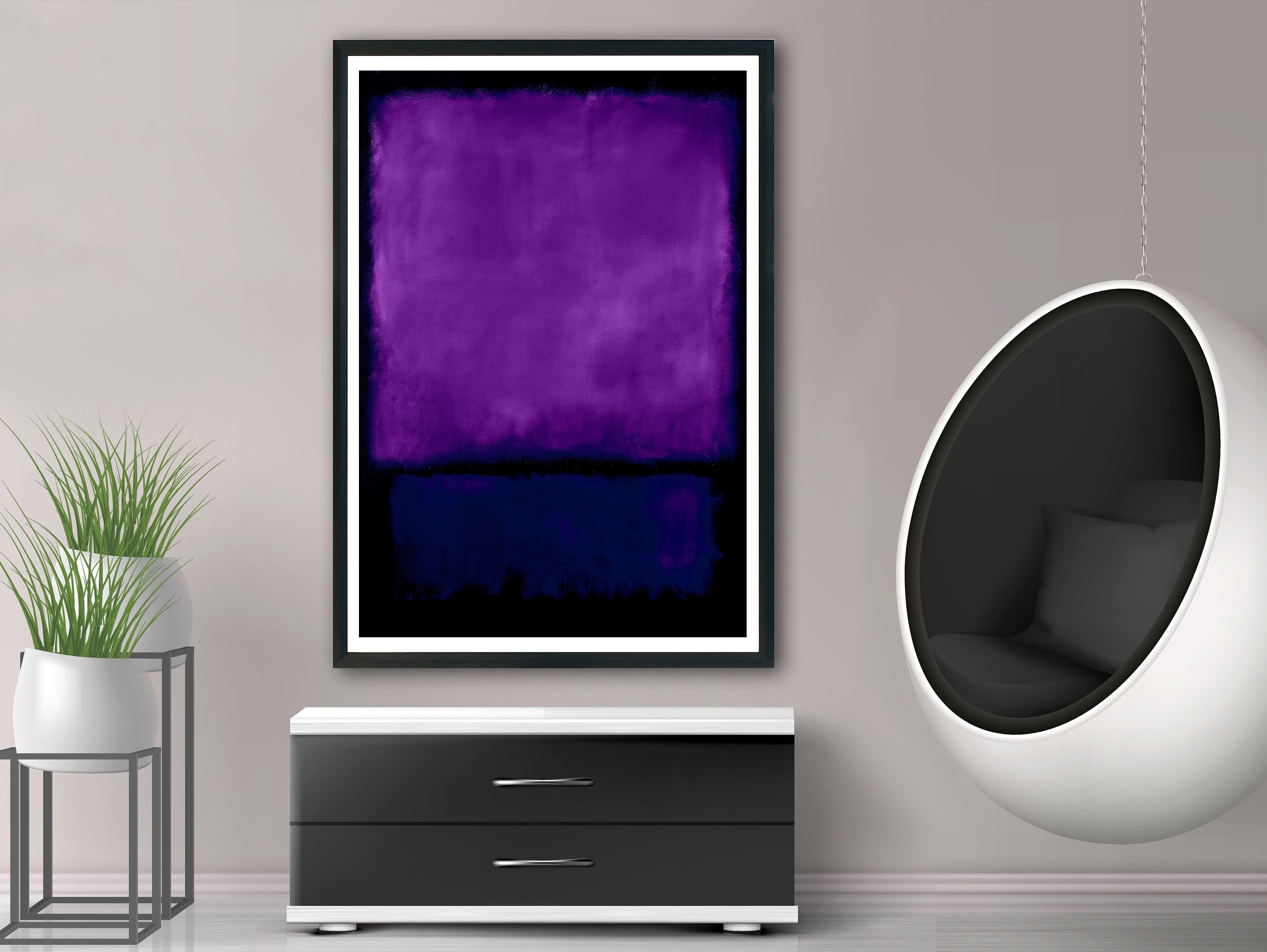 Rothko Inspired Printable Download, Purple and Black Abstract Digital ...