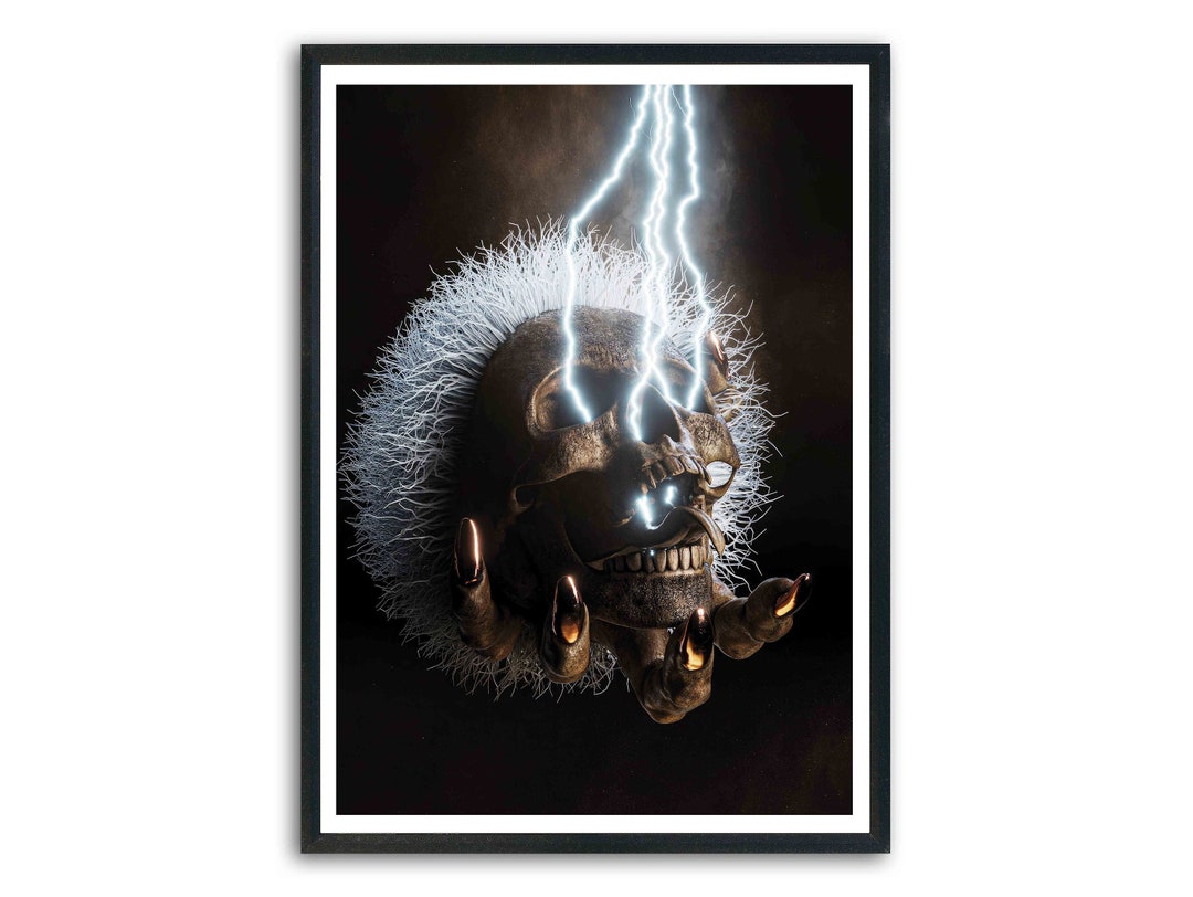 Black Skull Digital Download Image Printable Wall Art Gothic - Etsy