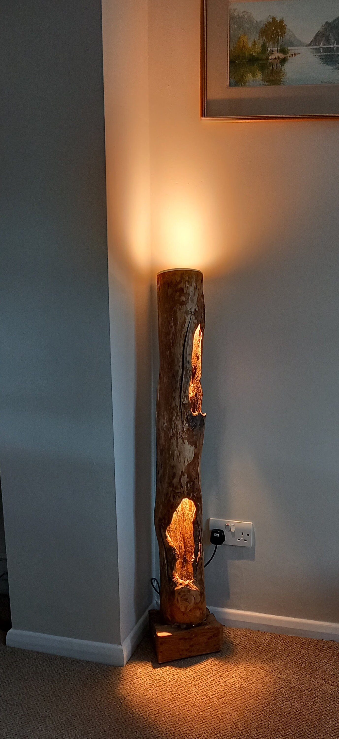SOLD .....wooden Floor Corner Lamp. Similar Available. - Etsy UK