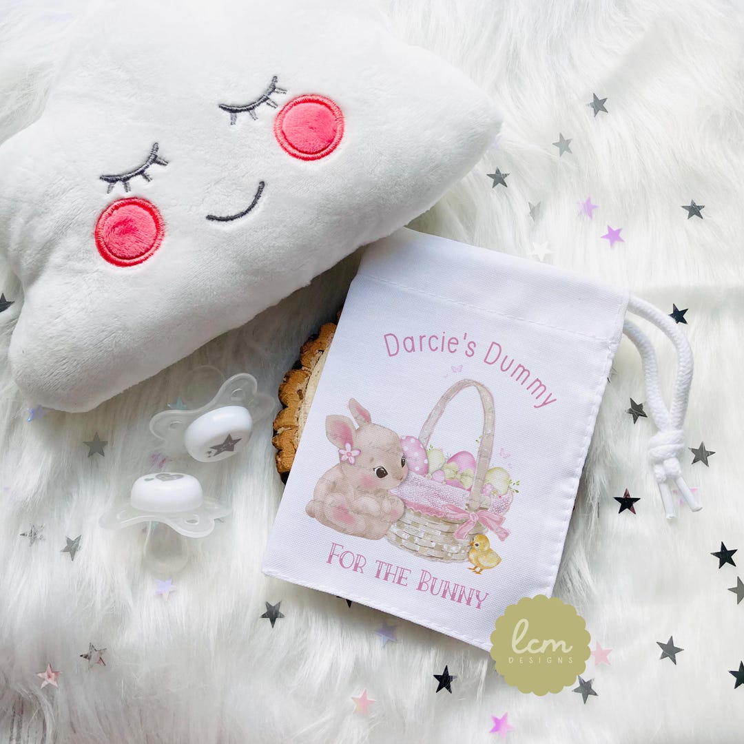 Personalised Dummy for the Easter Bunny Bag | Pink or Blue | Cute ...