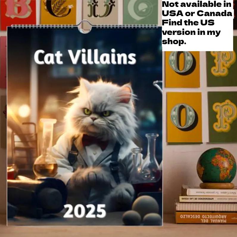 Cat Villains 2025 Wall Calendar (EMEA-APAC) / Funny / Quirky ...