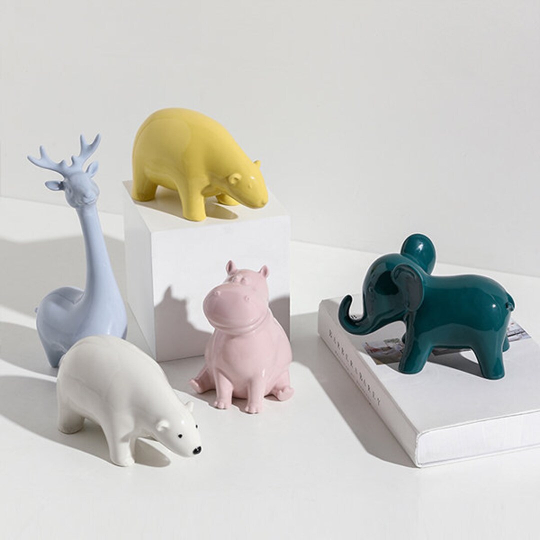 Mini Zoo-ceramic Animals Ceramic Bear Polar Bear Status - Etsy