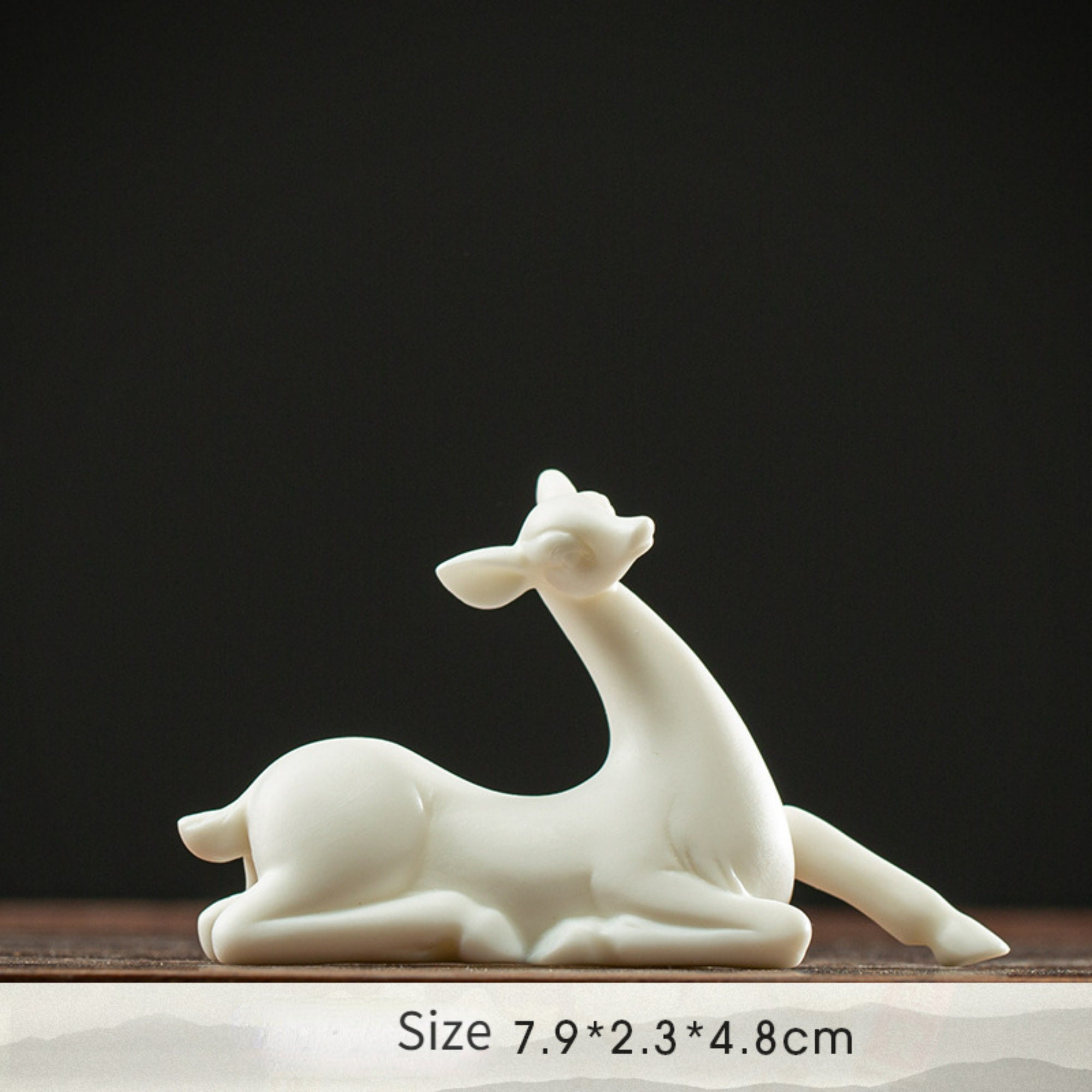 White Ceramic Deer Small Deer Figurine Ceramic Animal Miniature ...