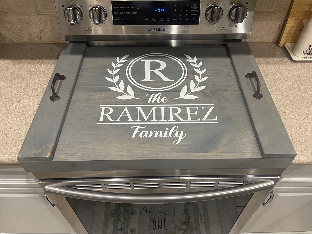 Personalized Stove Cover | Farmhouse Decor| Wood Stove Top Cover | Gas ...