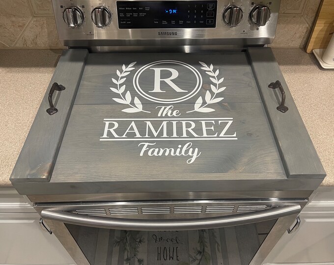 Barn Wood Quilt Rustic Noodle Board Stove Top Cover Rustic Beige ...