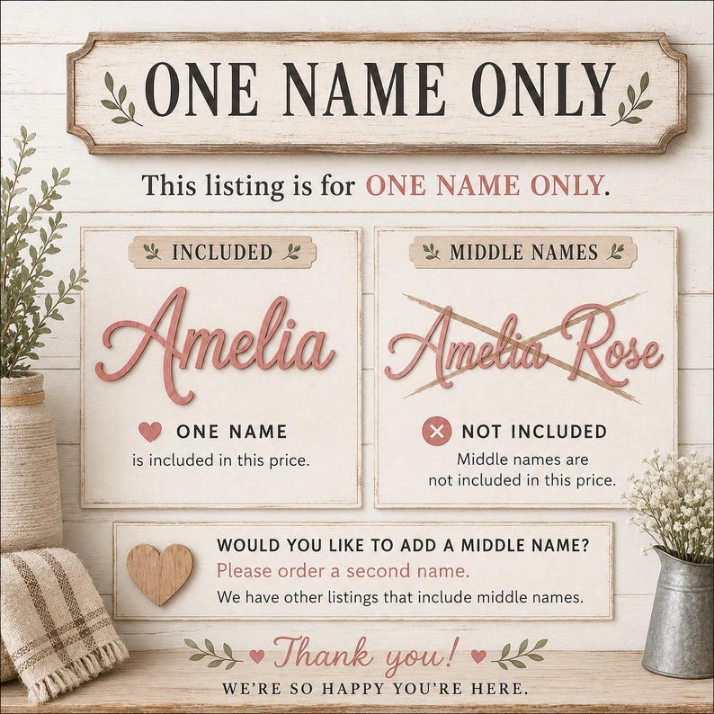 Personalized Wooden Name Sign for Nursery Wall Decor, Custom Kids Room ...