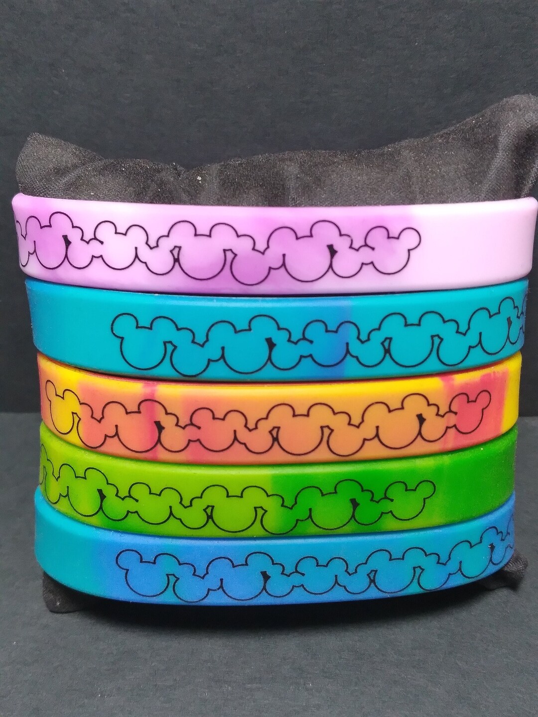 Sbwd10a Mickey Mouse Logo Silicone Bracelet Disney Inspired Bright ...