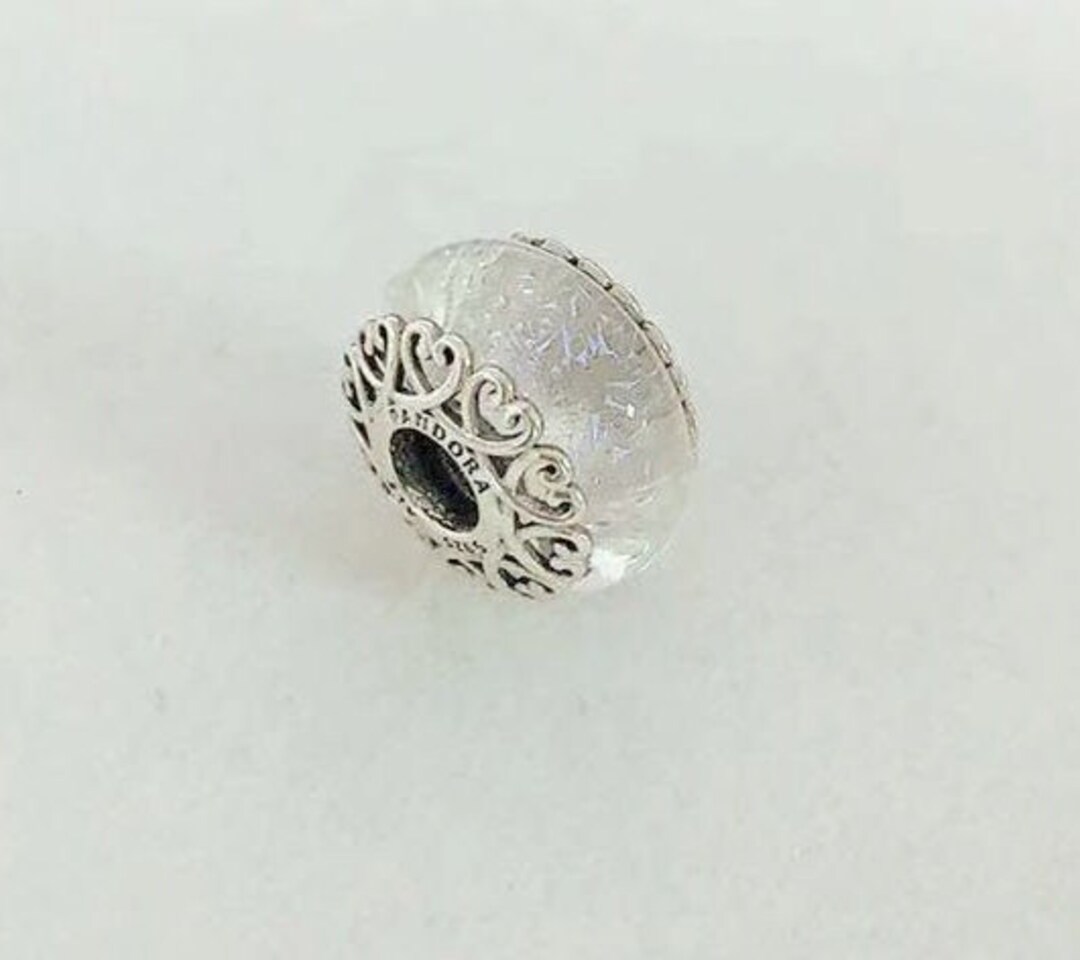 Pandora Authentic Color White Glass Beads S925 Sterling Silver Bracelet ...