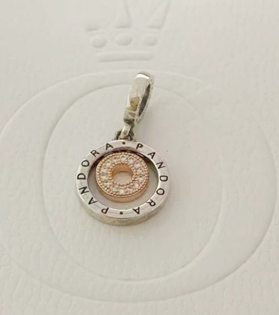 Pandora Signature Two-tone Logo Circles Dangle Charm - Etsy
