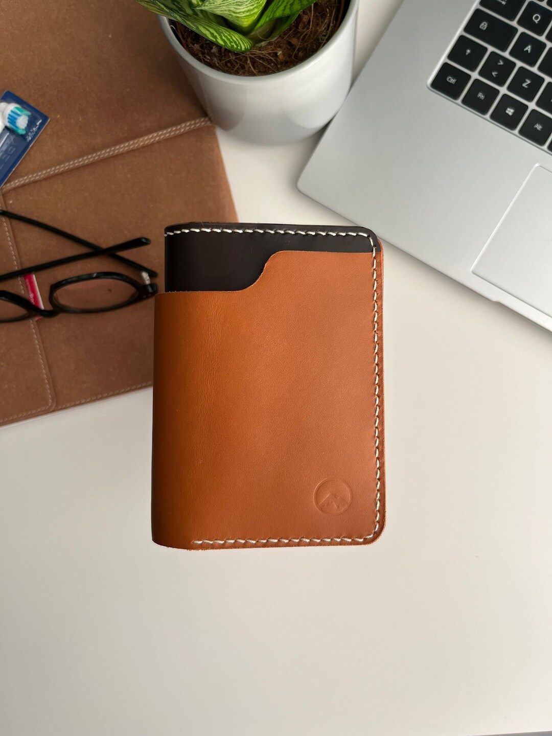 Portofel Minimlist Din Piele Naturala Handmade Pentru Barbati - Etsy