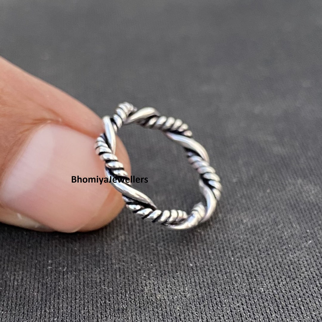 Sterling Silver Braided Open Band Ring, Boho Style Jewelry - Etsy