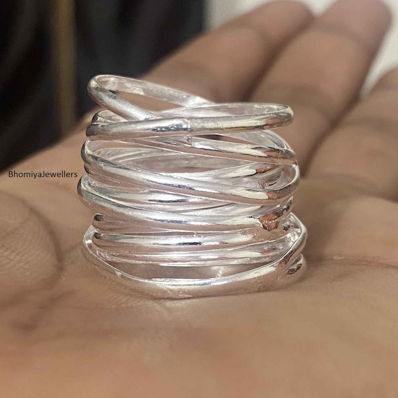 Silver Multiple Layer Rings - Etsy