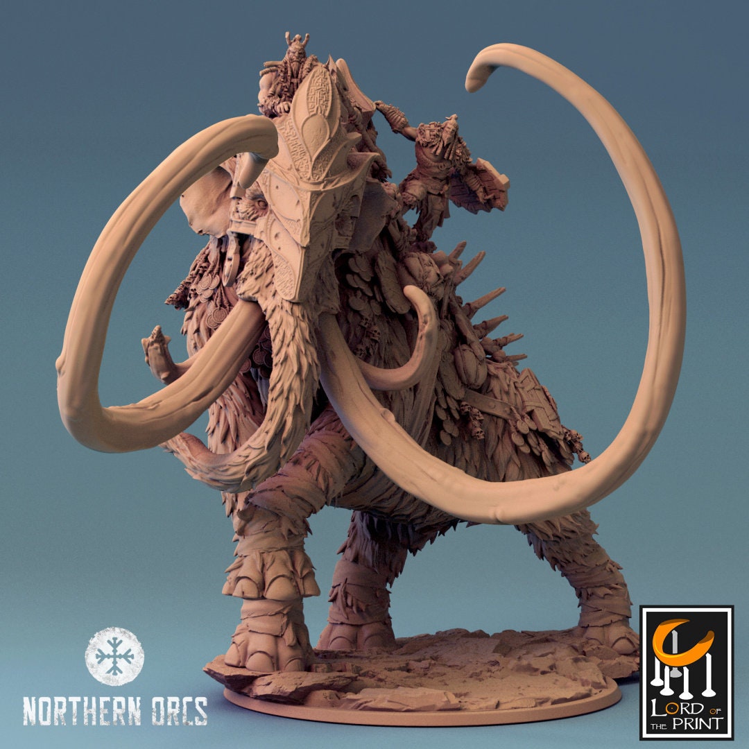 Rescale Miniatures: Northern Orcs Tribe Mammoth, Frost Mantus 2 Options ...