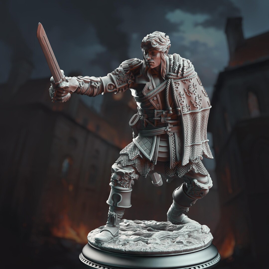 DM Stash: Half-elf Swashbuckler - Corin of Lamhet Miniature/figure 32 ...