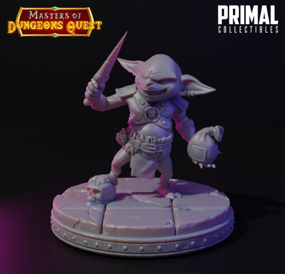 PRIMAL Collectables: Masters of Dungeons Quest Goblin monster 32 Mm Board Game Figure 8K 3D ...