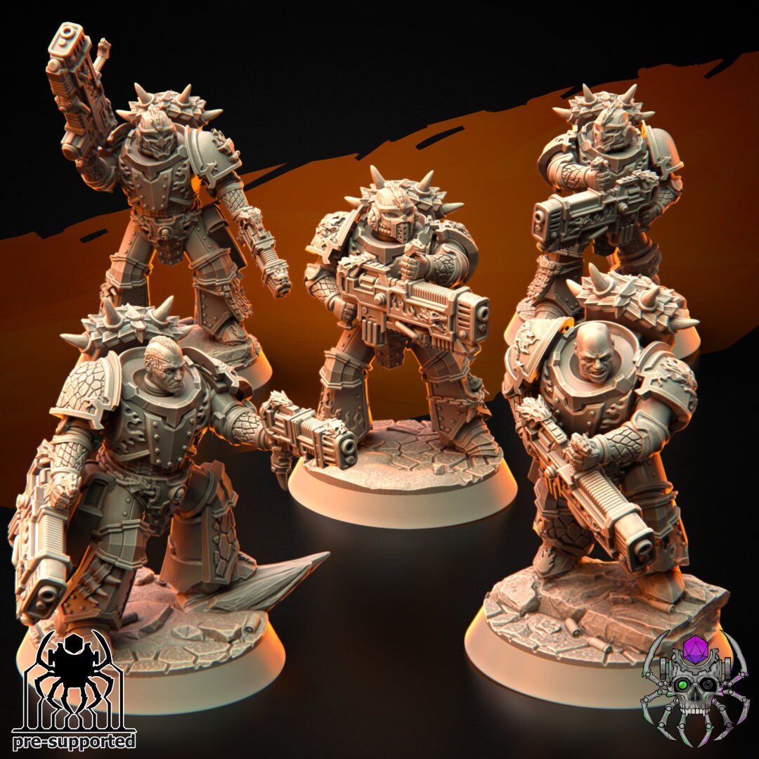 Eightlegsminiatures: Flame Lizards Infernal Blasters Squad 5 Minis ...