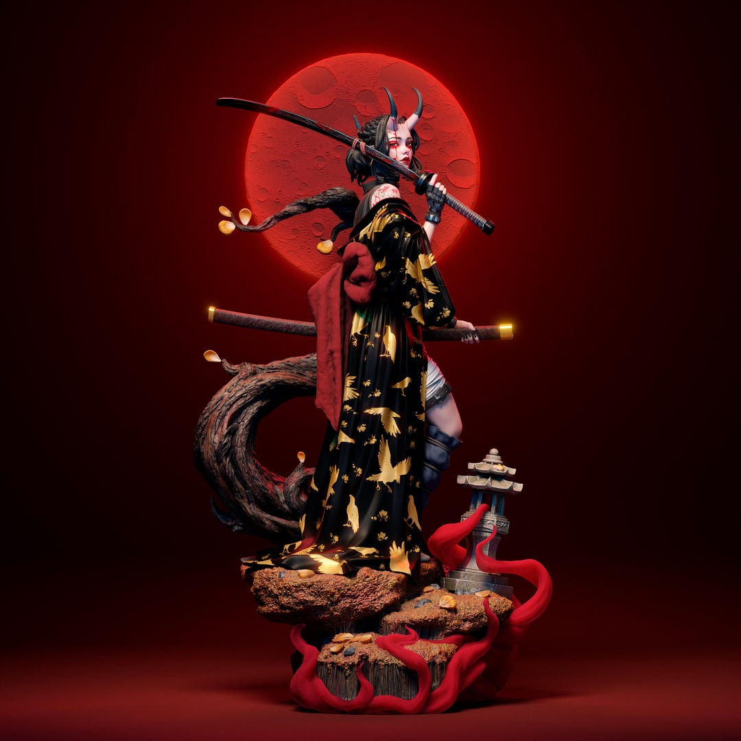 CA3D: Oni Figure (1/9 to 1/6) (NSFW Option) - High Quality 3D Print ...