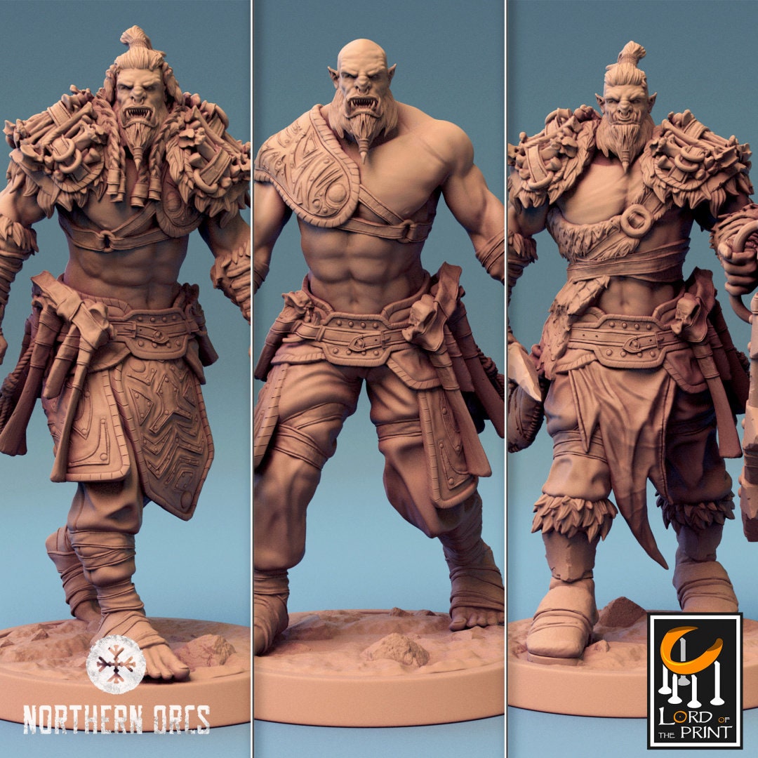 Rescale Miniatures: Northern Orcs Tribe Orc Dagger Infantry 2 Options ...