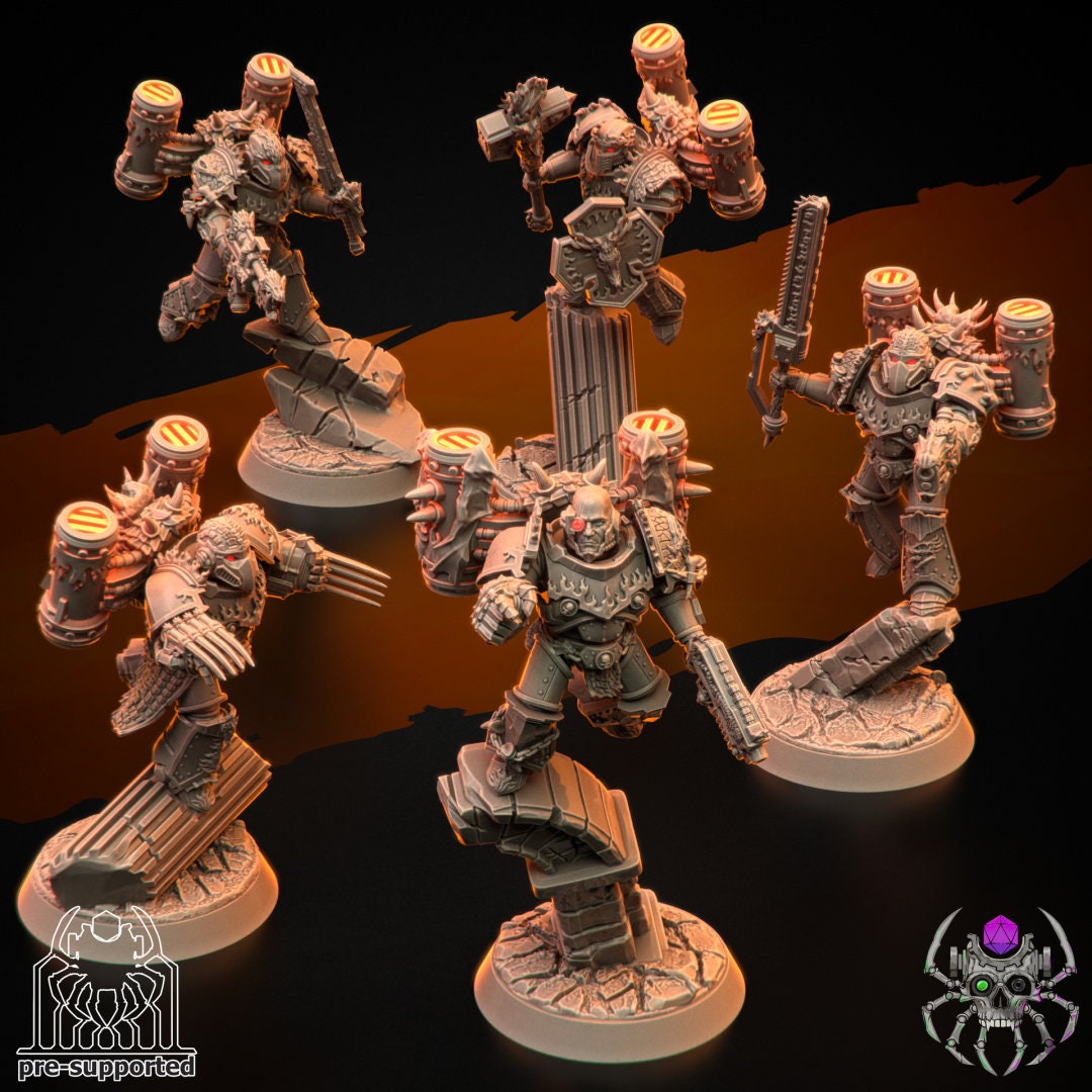 Eightlegsminiatures: Flame Lizards Flying Dragons Squad (5 Minis) - 32 ...