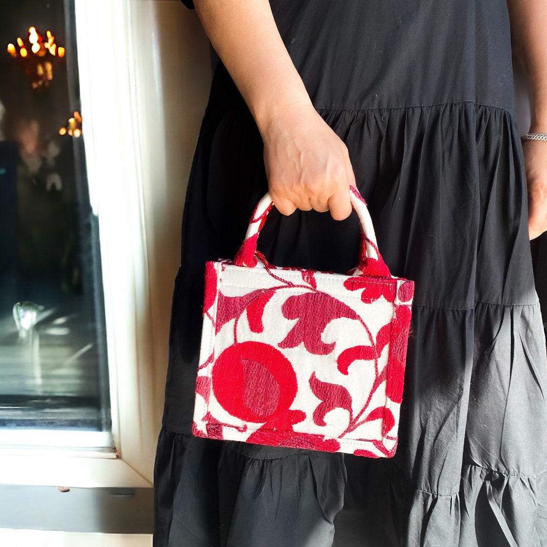 Pomegranate Bag, Small Red Tote Bag, Christmas Gift, Red Christmas Gift ...